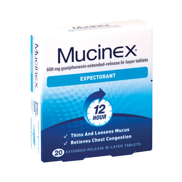 Mucinex 600mg Expectorent Tab 20s – zozopharmacy